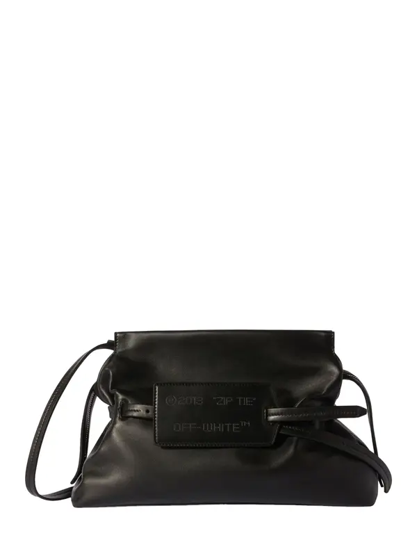 Off-White Zip Tie Leather Clutch - Black