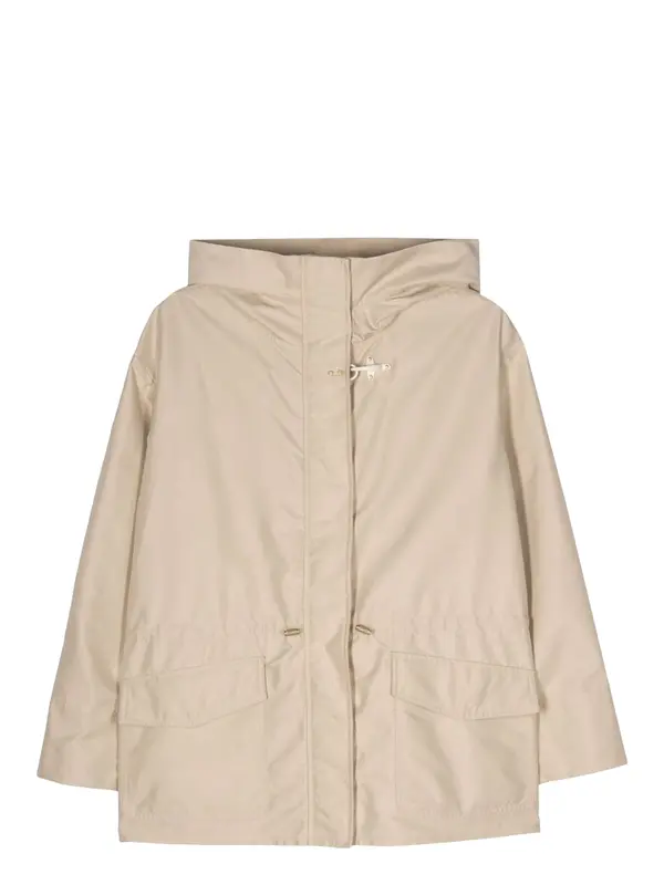 FAY Hook-detail Poplin Parka - Neutrals