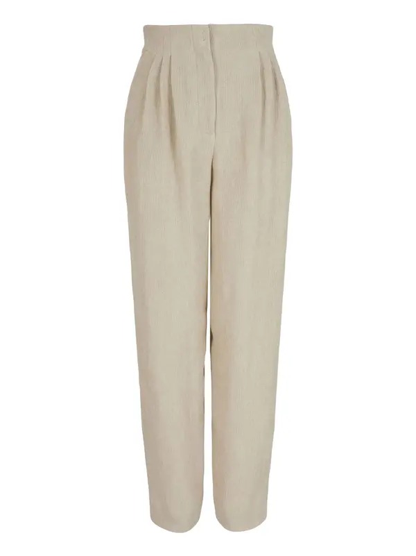 Emporio Armani High-waisted Straight-leg Trousers - Neutrals