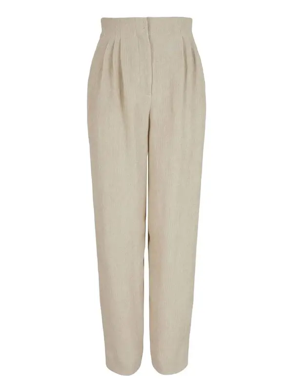 Emporio Armani High-waisted Straight-leg Trousers - Neutrals