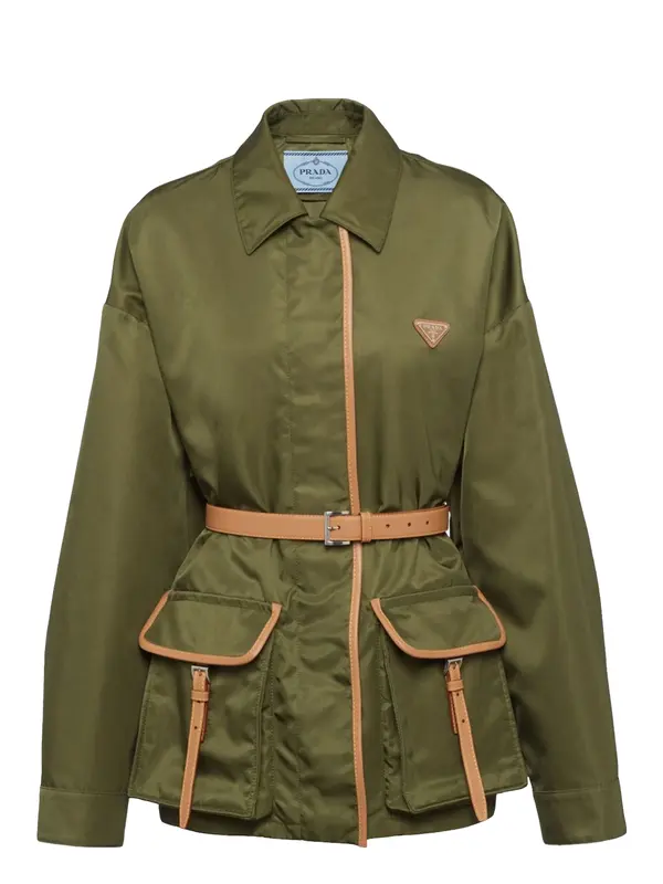 Prada Re-nylon Belted Jacket - Green