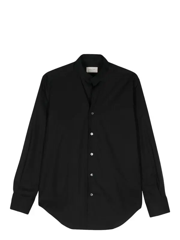 TINTORIA MATTEI 954 Poplin Long-sleeve Shirt - Black