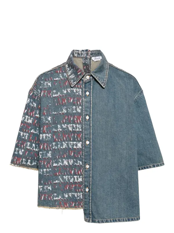 LANVIN X Future Asymmetric Denim Shirt - Blue