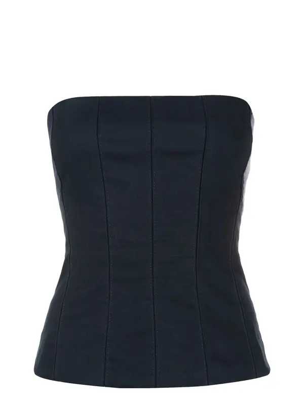 GLORIA COELHO Panelled Corset Top - Blue