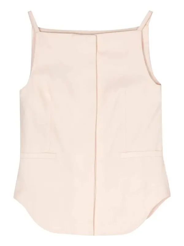 Loulou De Saison Twill Square-neck Top - Pink