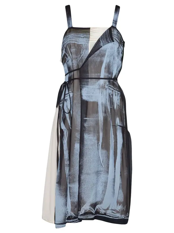 MAISON MARGIELA Freeze-frame Silk Midi Dress - Blue