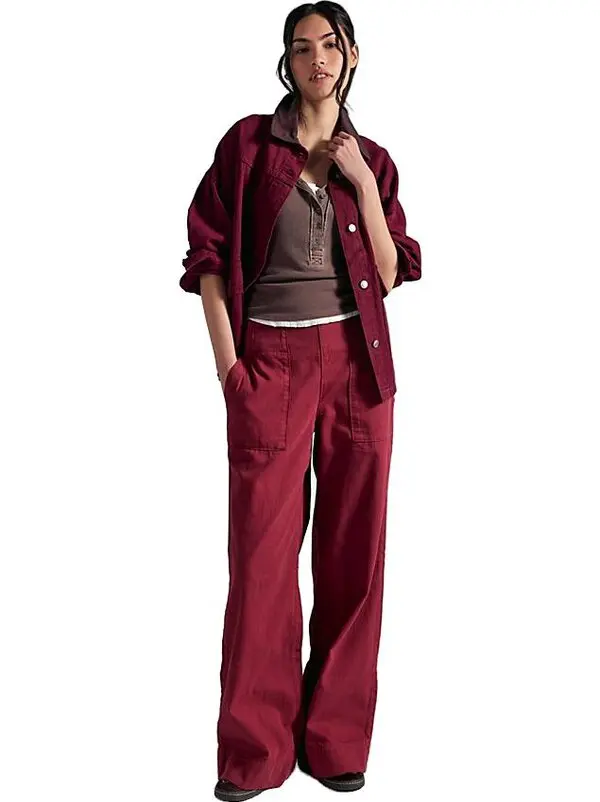 Free People We The Free Breezy Denim Pull-on Jeans - Merlot
