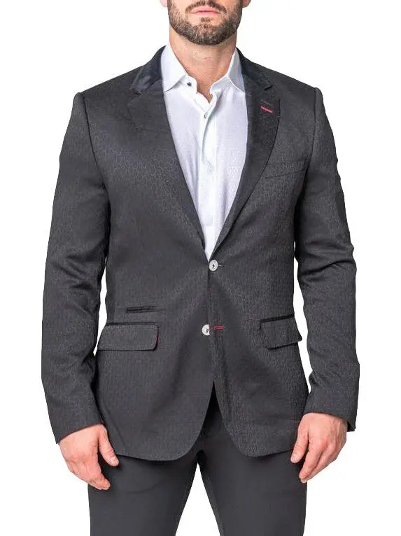 MACEOO Socrates Geometric Sport Coat - Black