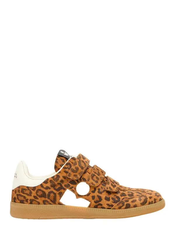 Isabel Marant Beth Leather Sneakers - Leopard/ecru
