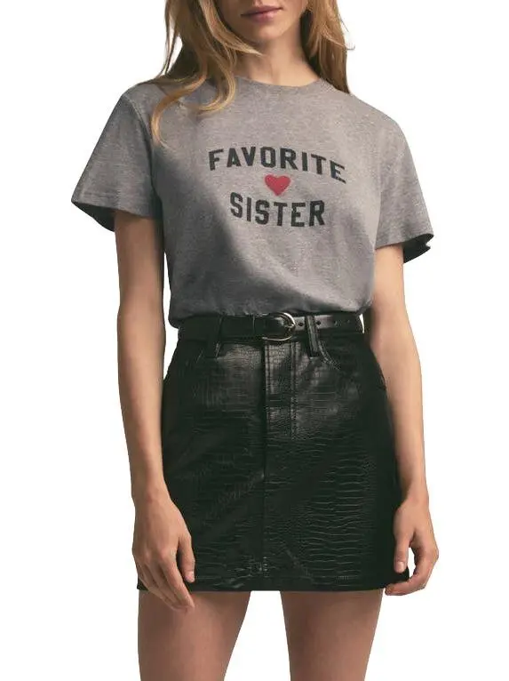 FAVORITE DAUGHTER Favorite Sister Graphic T-shirt - Heather Grey