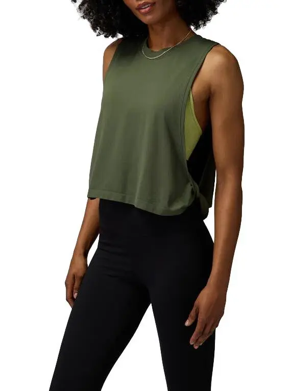 Spiritual Gangster Seamless Tank - Olive Green