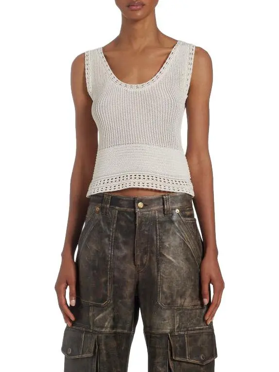 GOLDEN GOOSE Openwork Sweater Tank - Ecru