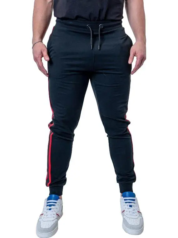 MACEOO Logo Stripe Joggers - Black