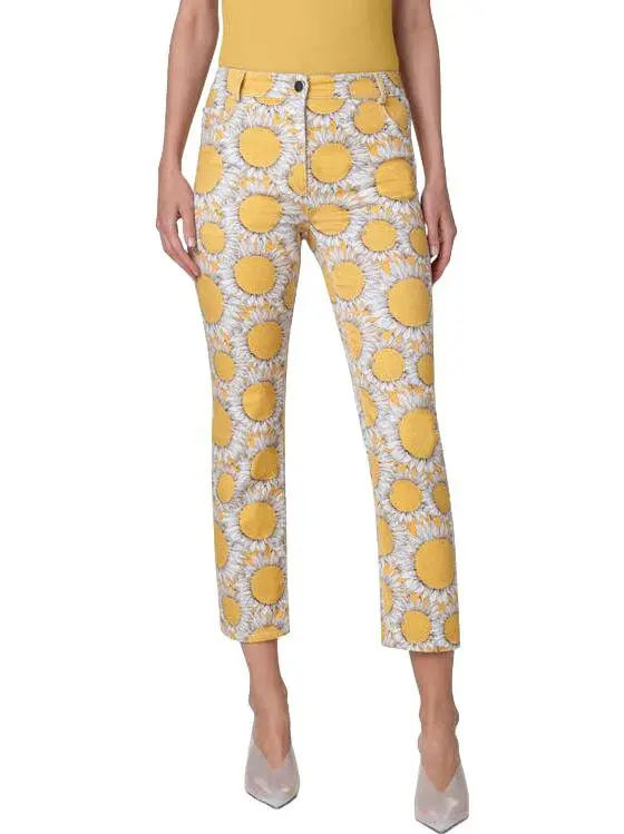Akris Maru Sunflower Print Ankle Jeans - Sun