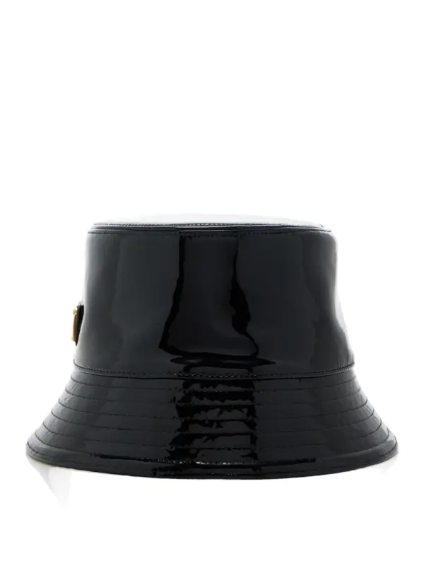 Prada Patent Leather Bucket Hat - Black