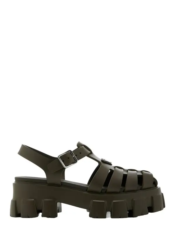 Prada Monolith Rubber Fisherman Sandals - Green