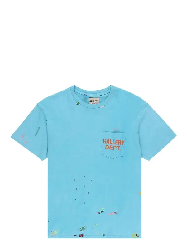 GALLERY DEPT. Vintage Logo Painted Tee 'turquoise - Blue