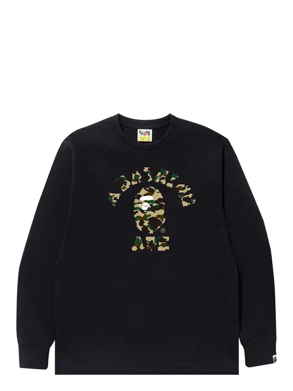 A BATHING APE 1st Camo College Long-sleeve Tee /yellow - Black