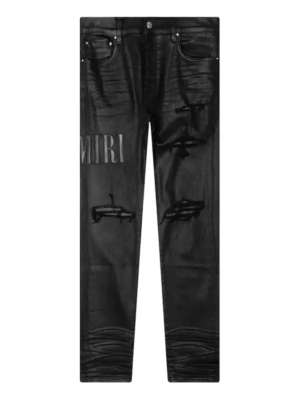 Amiri Wax Logo Jean - Black