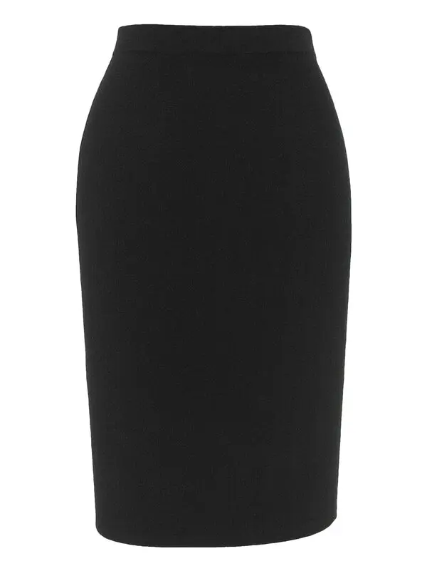 Saint Laurent Fine Knit Pencil Skirt - Black