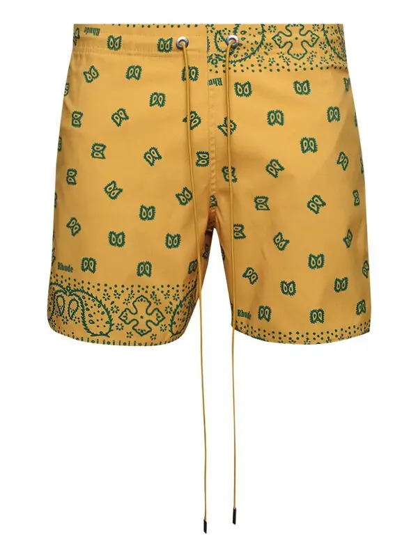Rhude Bandana Swim Short - Yellow