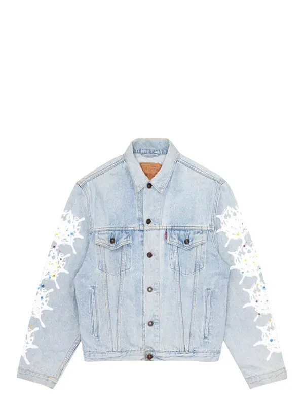 SP5DER Vintage Web Trucker Jacket - Blue