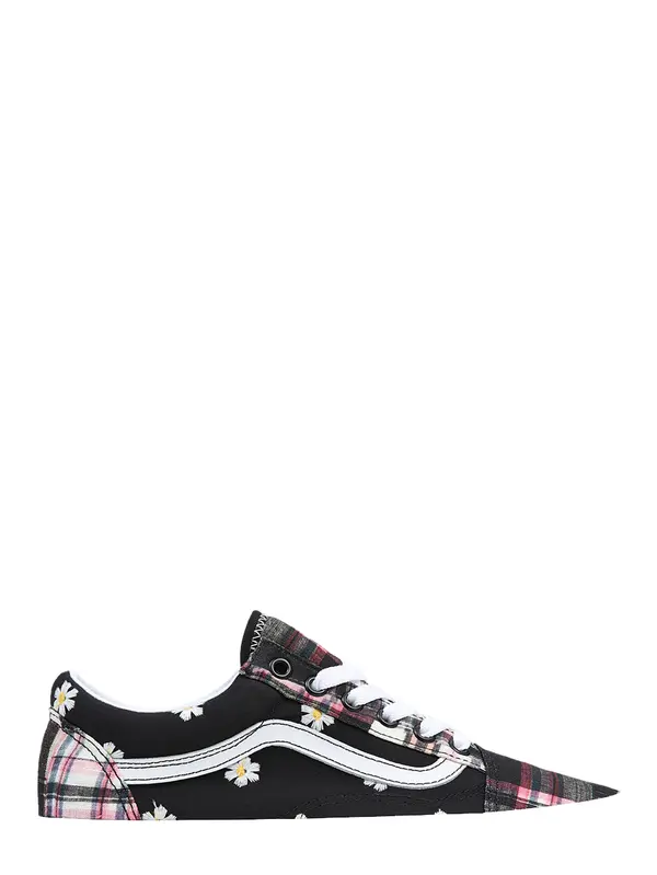 VANS Old Skool Floral Plaid Patchwork Sneakers - Black