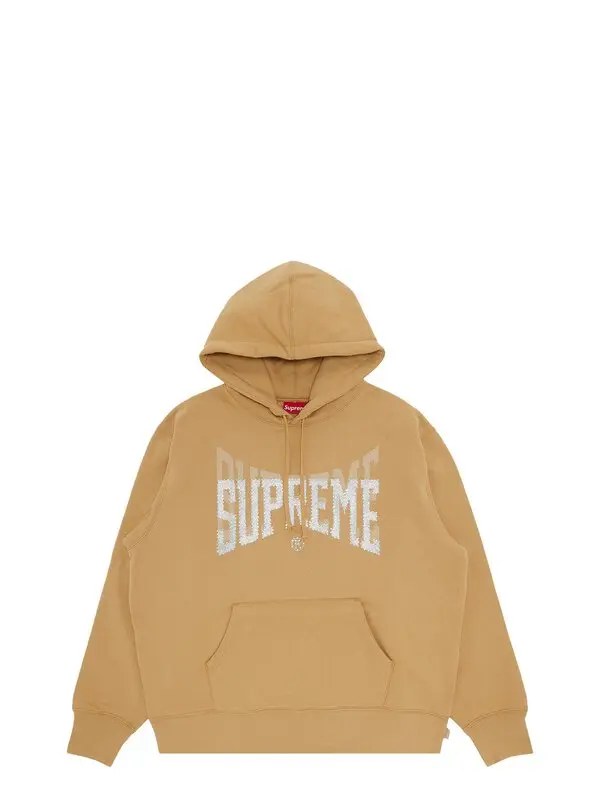 Supreme Rhinestone Shadow Hooded Sweatshirt - Tan