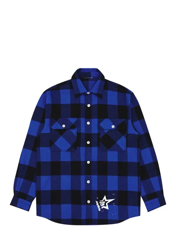 SP5DER 5 Flannel Shirt Plaid - Blue