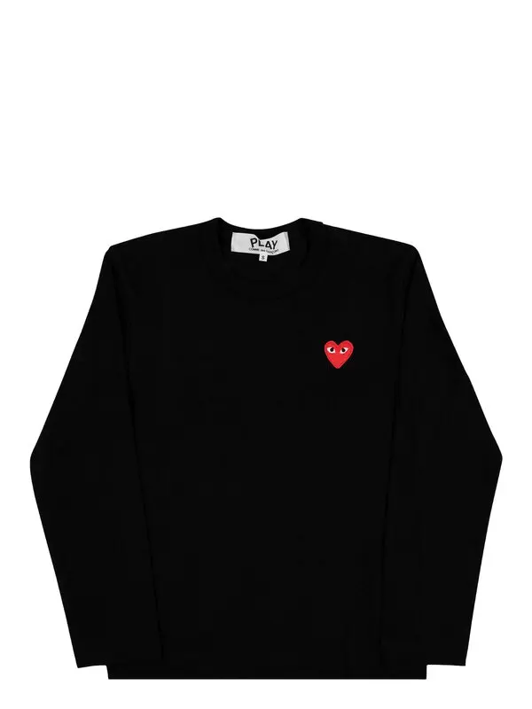 Play Comme Des Garcon Heart Logo Long-sleeve T-shirt - Black