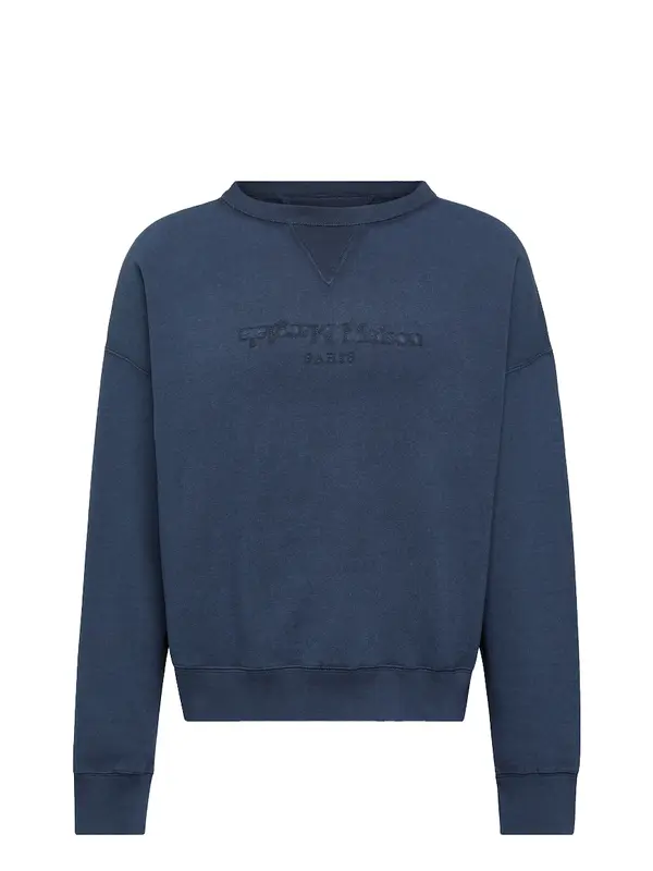 MAISON MARGIELA Logo Cotton Jersey Sweatshirt - Blue