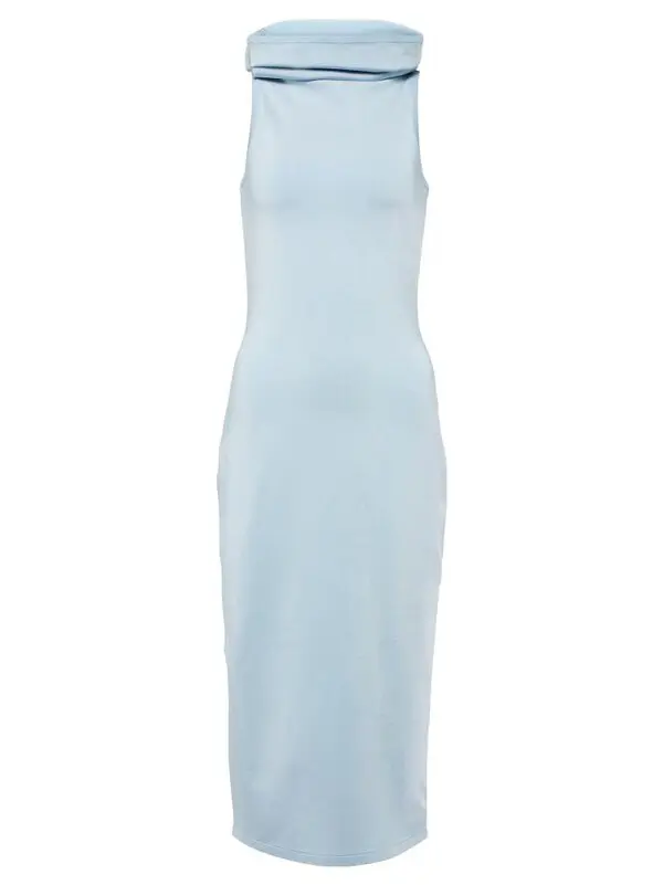 Alaïa Hooded Jersey Midi Dress - Blue