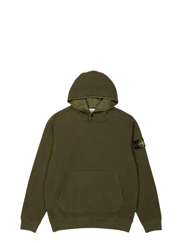 Stone Island Logo Patch Hoodie - Green