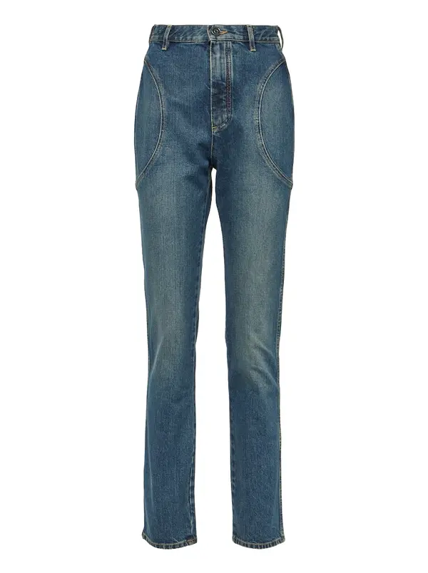 Alaïa High-rise Slim Jeans - Blue