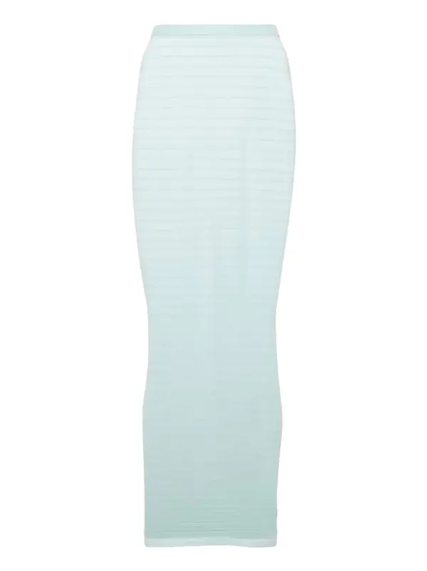 Alaïa Striped Maxi Skirt - White