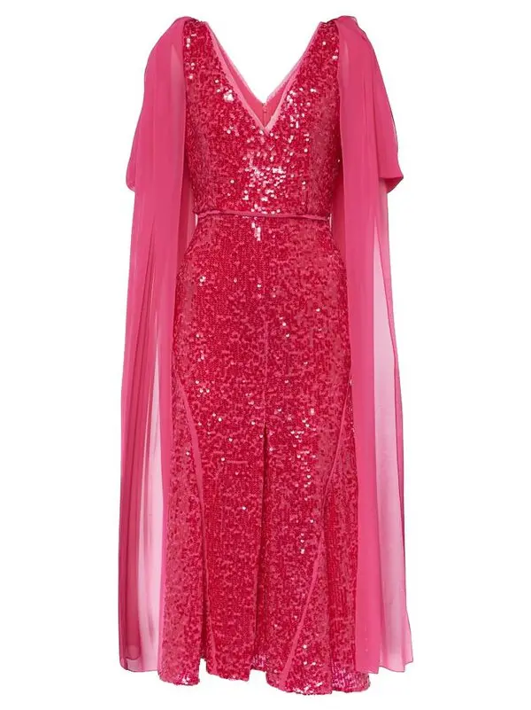Erdem Sequined Midi Dress - Pink
