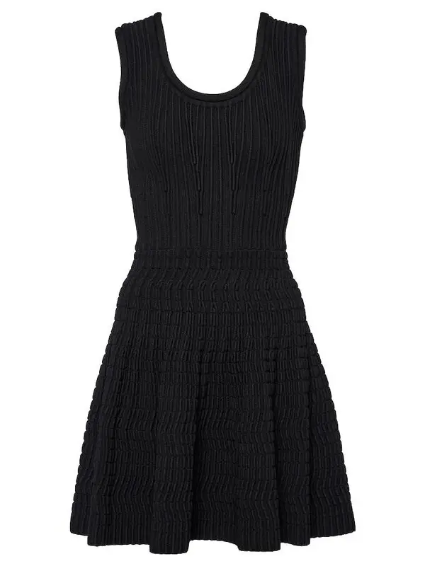 Alaïa Pointelle Minidress - Black
