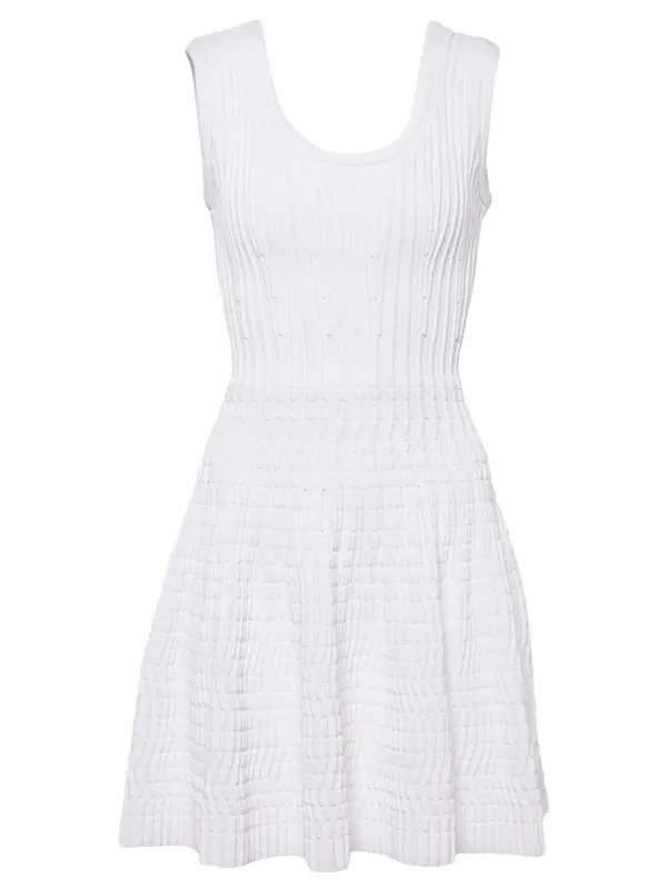 Alaïa Pointelle Minidress - White