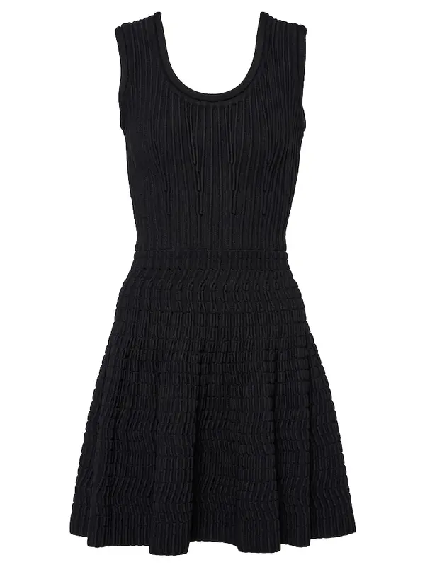 Alaïa Pointelle Minidress - Black