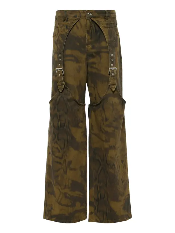 Blumarine Printed Wide-leg Pants - Green