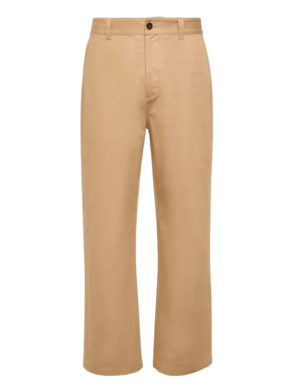 Marni Cotton Gabardine Straight Pants - Neutrals