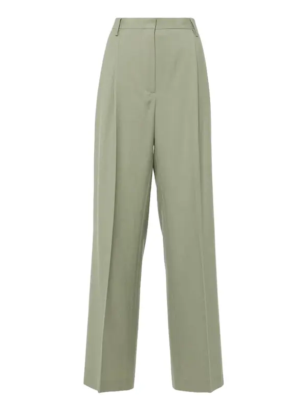 Dries Van Noten Mid-rise Straight Wool Pants - Green