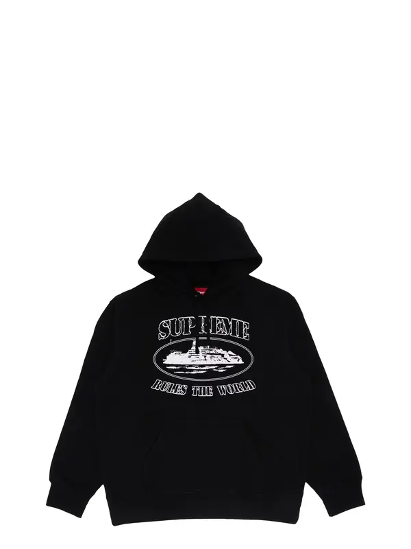 Supreme X Corteiz Rules The World Hooded Sweatshirt - Black