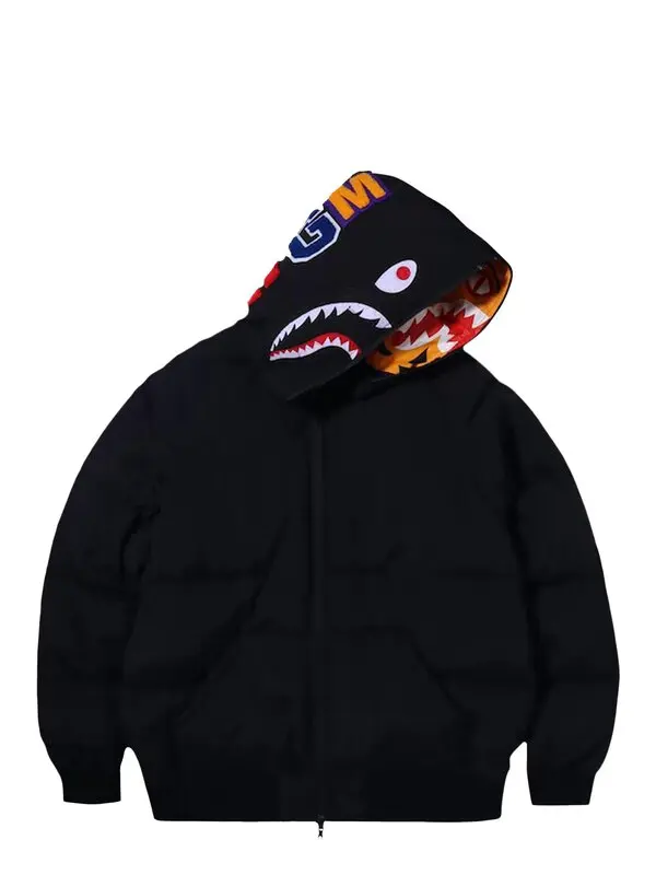 BAPE Shark X Tiger Hoodie Down Jacket - Black