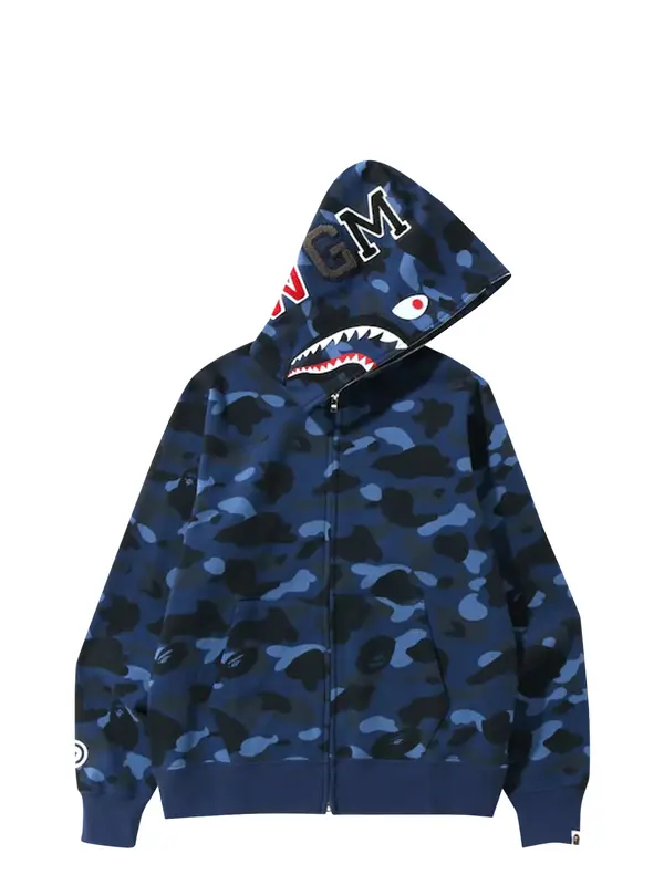 BAPE Color Camo Shark Full Zip Hoodie - Blue