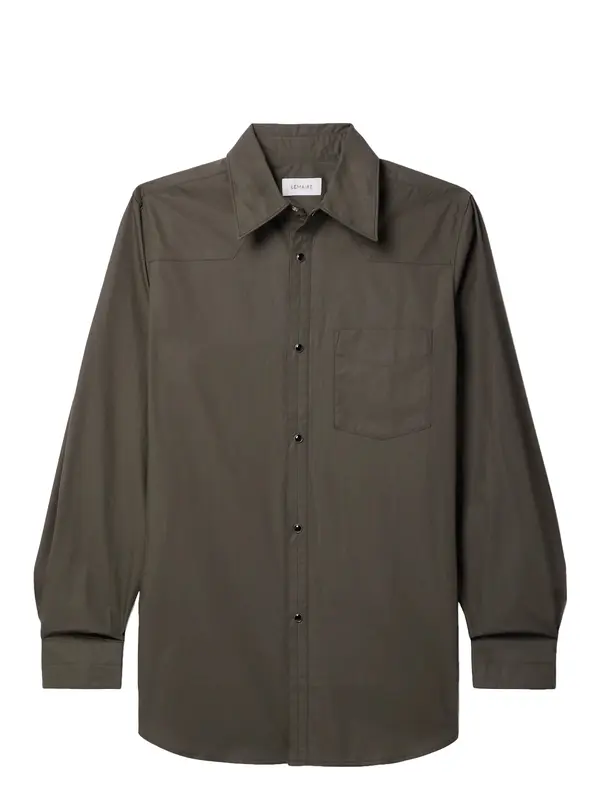LEMAIRE Cotton-poplin Shirt - Brown