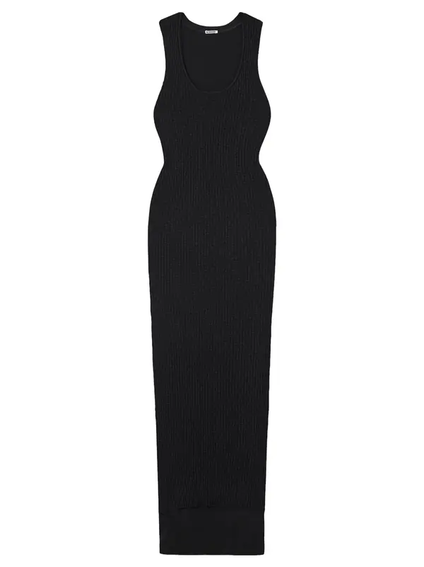 JIL SANDER Ribbed Maxi Dress - Black