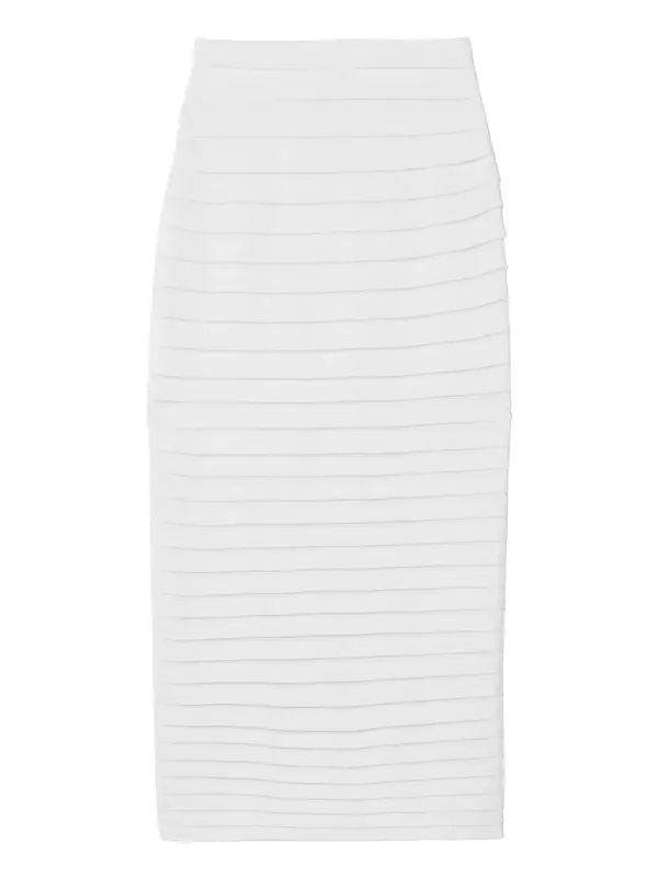 Alaïa Layered Stretch-knit Midi Skirt - White