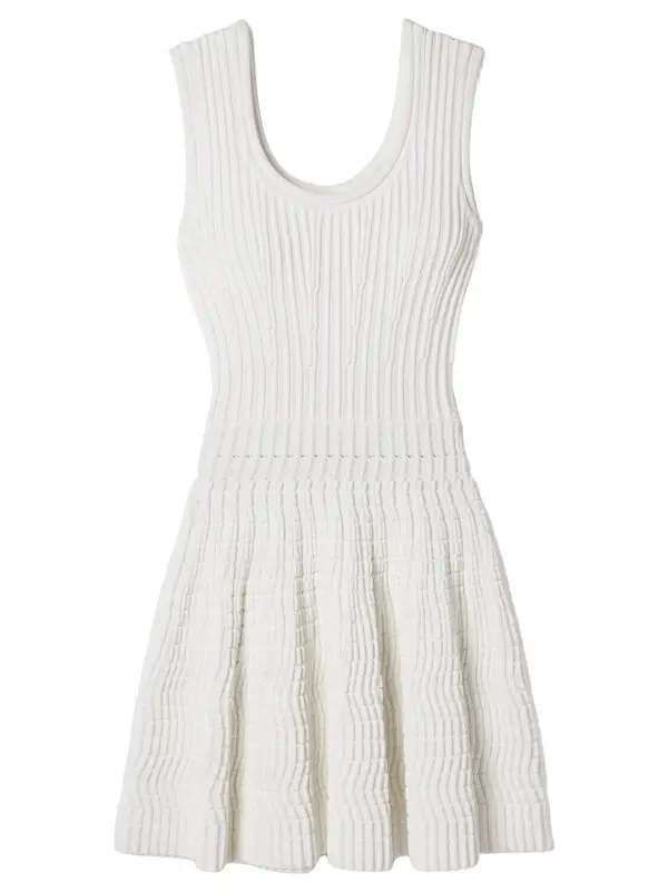 Alaïa Ribbed Stretch-knit Mini Dress - White