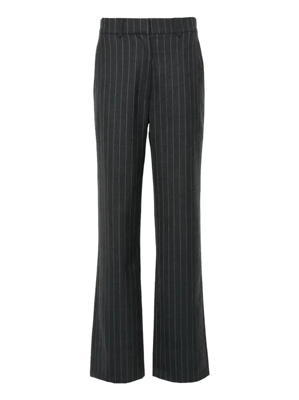 ANINE BING Drew Pinstripe Trousers - Grey